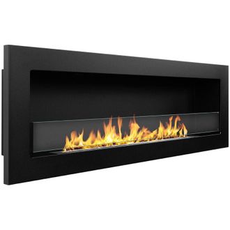 Dmora Bioethanol-Kamin Revello, Kapazit&auml;t 1,25 l, Heizfl&auml;che 30 m2, Leistung 3 kW, 120x15x40h cm Schwarz