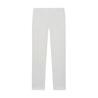 Brooks Brothers Femme, Pantalons, Blanc, Taille: 42 FR Pantalon de lin ajust&eacute;
