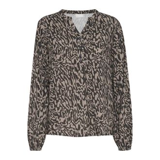 Kaffe Grafiklinien Bluse Schwarz/Elefant - - Blouses & Shirts - Damen - Mehrfarbig - XS
