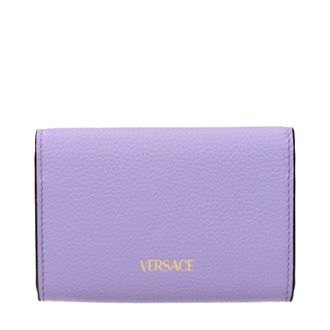 Versace Medusa-Logo Leather Wallet - Purple