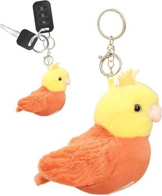 Generic Porte-cl&eacute;s en forme de perroquet de dessin anim&eacute; | Sac &agrave; main en peluche pour perroquet - Accessoires mignons de porte-cl&eacute;s pour compagnon, multifonct
