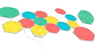 Nanoleaf Shapes Hexagone Kit de Démarrage, 15 Panneaux Lumineux LED Connectés - Appliques Murales Luminaires Intérieur Modulaires RGBW Wi-Fi, Compatible Alexa,