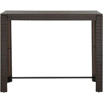 vidaXL Vidaxl - Table de bar de jardin Marron 140,5x60,5x110,5cm R&eacute;sine tress&eacute;e