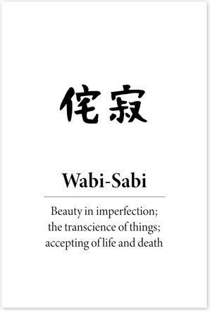 Posterlounge Wabi-Sabi Poster von Typobox 40 x 60 cm Schwarz-Wei&szlig; Wandbilder Wanddeko
