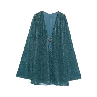 Os&eacute;ree Flared-sleeve Mini Beach Dress