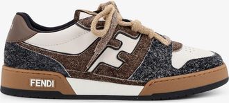 Fendi Sneakers Fendi Match in pelle bianca e suede marrone - FENDI - gender_Man