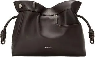 Loewe Flamenco clutch moyen Panta en cuir de veau brillant