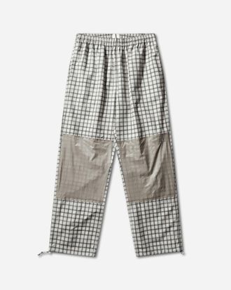 Roa Men s Aaair FloWeave Printed Check Elasticated Waistband Pants White