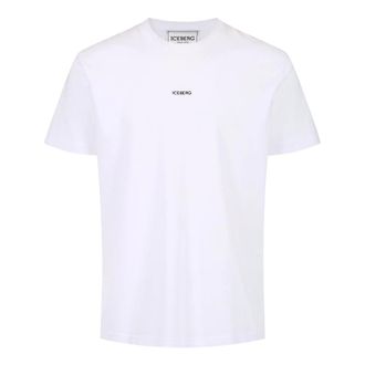 Iceberg Homme, Tops, Blanc, Taille: S T-shirt en jersey de coton &agrave; coupe r&eacute;guli&egrave;re