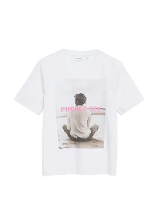 Comma Kurzarmshirt T-Shirt T-Shirt mit Artwork