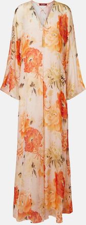 Max Mara Robe longue Angus en mousseline de soie