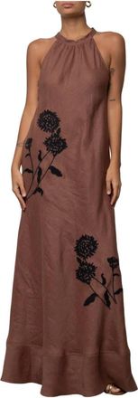 Kaos Kaos, Femme, Robes, Brun, Taille: 34 FR Robes Maxi