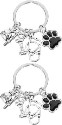 Holibanna 2st&uuml;cke Tierarzt Schl&uuml;sselanh&auml;nger Aus Zinklegierung Niedlicher Hundedesign Schl&uuml;sselring Vielseitig Einsetzbar F&uuml;r Pers&ouml;nliches Andenken