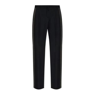 Versace Crisp Crease Hose mit Nieten - - Trousers - Damen - Schwarzk - S