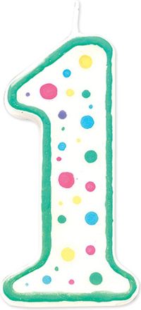 Wilton Kerze in Form der Zahl 1, Gr&uuml;n