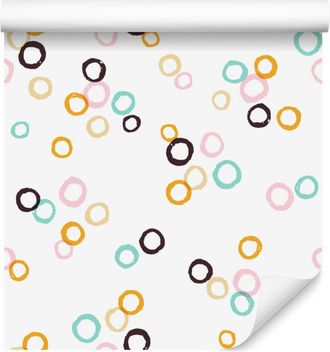 OEM Carta Da Parati Con Piccoli Cerchi Colorati Per Soggiorno E Camera Da Letto, 50x1000 Cm