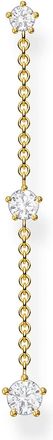 Thomas Sabo Thomas Sabo Damen Einzel Ohrstecker weiße Steine gold, 925 Sterlingsilber
