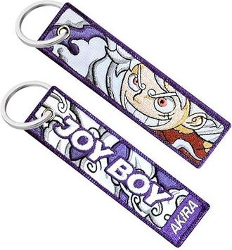 Generico Porte-clés Anime Luffy Gear Five Straw Hat Pirates Porte-clés Moto, Voiture, Sac à dos, Clés pour Motards, Porte-clés original en tissu Manga, orange,