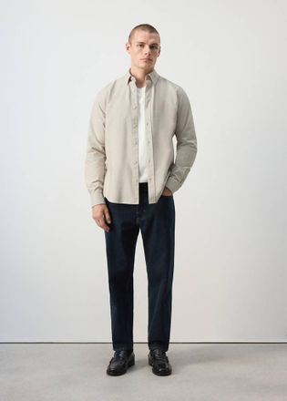 Mango Chemise 100 % coton Oxford beige - Homme - XXL - MANGO MAN