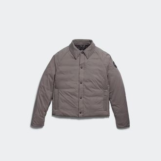 Canada Goose Lodge Coach-Jacke mit schwarzem Label (M&auml;nnlich, Coastal Grey, XL)