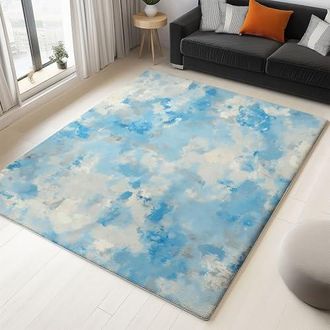 Generic Abstrait Tapis de Salon Lavable 140 x 200 cm, Faible Poil Antid&eacute;rapant Adapt&eacute; &agrave; laspirateur avec Motif Texture &Eacute;l&eacute;gante Et Vieillie Tapis Chambre pour