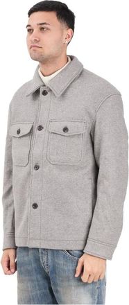 Selected Homme, Vestes, Gris, Taille: 2XL Manteau Court en Laine
