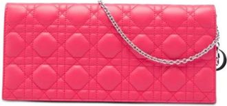 Dior Pre-owned Portefeuille &agrave; cha&icirc;ne - Femme - Pre-owned - Rose - Taille: ONE Size