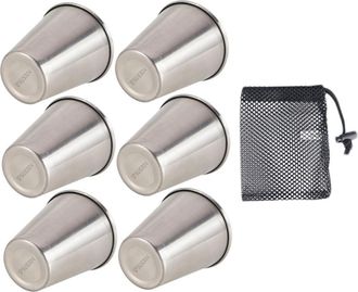 BESPORTBLE Schnapsbecher Edelstahl 6 St&uuml;ck 100 Ml Mit Aufbewahrungstasche Wiederverwendbar Campingbecher F&uuml;r Reisen Outdoor Bar Und Zuhause