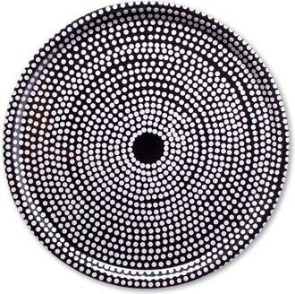 Marimekko Tablett/Tray - FOKUS - Holz beschichtet - schwarz/wei&szlig; - &Oslash; 46 cm