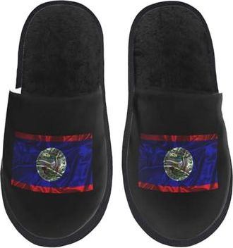 Generic Pantoufles En Peluche Drapeau Du Belize En Soie Chaussures Doux L&eacute;g&egrave;res Chaussons Pour Unisex Femme Int&eacute;rieur M