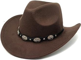 Generic Mode Fedora Fedoras Hommes Large pour Femmes Robe Chapeau Femmes et Chapeaux Casquette de Baseball Chapeaux Jeunes Western Hat, café, M