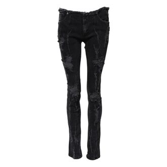 Dolce & Gabbana Schwarze Zerrissene Skinny Denim Jeans - - Jeans - Damen - Schwarzk - S