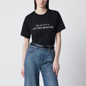 Victoria Beckham Black cotton Who the F*** is Victoria Beckham T-shirt