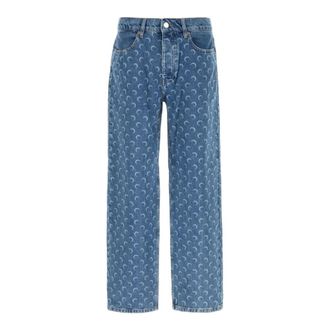 Marine Serre Homme, Jeans, Bleu, Taille: XL Moon Laser Denim Jeans