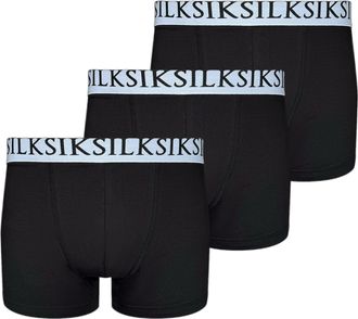 Siksilk Mens Black Pack of 3 Boxer Shorts XXL