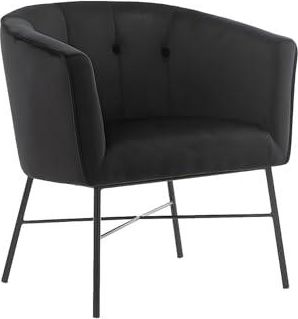 Vente-Unique Fauteuil Cabriolet en Velours FAKART - Noir
