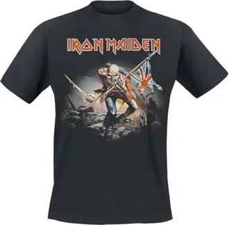 Iron Maiden Trooper Homme T-Shirt Manches Courtes Noir XXL 100% Coton Regular/Coupe Standard