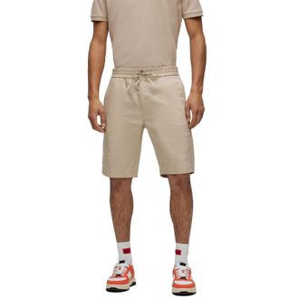 HUGO BOSS Herren Gyte232S Slim-Fit Shorts mit geradem Beinverlauf Hellbeige 56