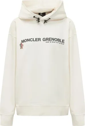 Moncler Homme, Sweatshirts et sweats &agrave; capuche, Blanc, Taille: L Grenoble Logo-Embroidered Sweat &agrave; capuche