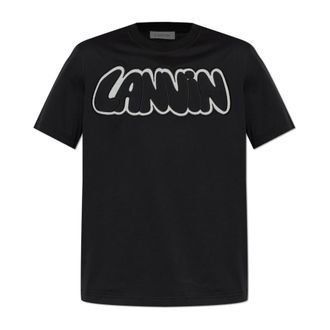 Lanvin Homme, Tops, Noir, Taille: S T-shirt avec logo brod&eacute;