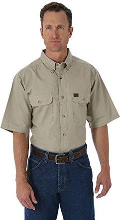 Wrangler Riggs Workwear Foreman T-Shirt de Travail &agrave; Manches Courtes Ripstop pour Homme, Kaki, XL