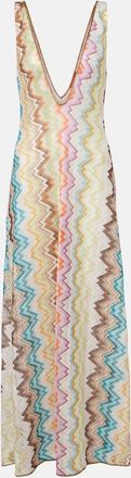 Missoni Maxikleid Zigzag aus H&auml;kelstrick