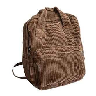 Generic Sac &agrave; dos pour ordinateur portable en velours c&ocirc;tel&eacute; - Poign&eacute;es de voyage, sac &eacute;l&eacute;gant pour ordinateur portable pour filles, petit sac &agrave; dos esth&eacute;tiqu