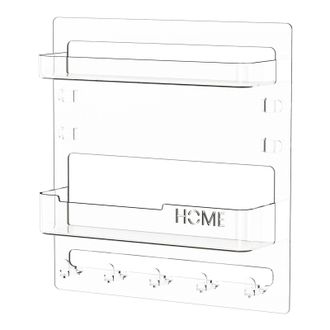 Generico Schwebende K&uuml;chenregale, Wandmontage, mit Kabelclips und Haken, dekoratives Aufbewahrungsregal, f&uuml;r Schlafzimmerzubeh&ouml;r, Organizer d
