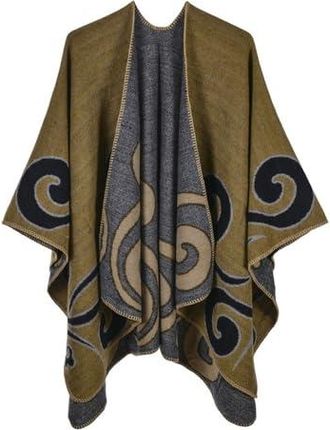 Generic Poncho Femme Hiver Chaud Chale Femme Hiver Chaud Cape Femme Effet enveloppant Ch&acirc;le Oversize Manches Chauve-Souris Look Tendance Automne-Hiver