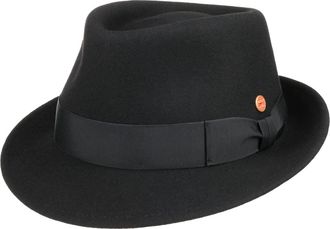 Mayser Classico Trilby Fedora Wollfilz Handmade Ripsband Made in EU Herren Sommer Winter schwarz 59 cm