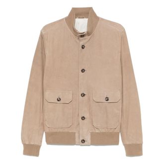 Barba Wildlederjacke mit Rei&szlig;verschluss - - Jackets - Herren - Beige - M