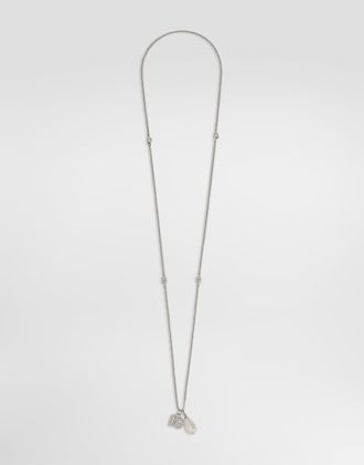 Dolce & Gabbana Halskette Mit Tropfen Und Dg-logo - Mann Bijoux Silber Metall Onesize