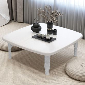 Generic Niedriger Bodentisch, Klappbarer Couchtisch zum Platzieren Auf Dem Boden, Quadratischer Kleiner Fenstertisch für Schlafzimmer, Erker, Teestube, Außenb