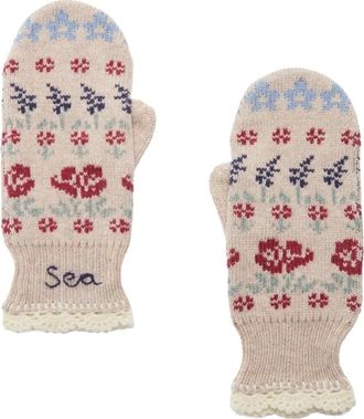 Sea NY Femme, Accessoires, Beige, Taille: ONE Size Moufles Preston